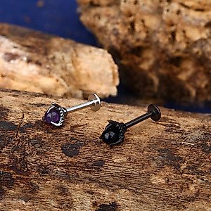 OUFER Helix Earrings 16G Stainless Steel Dragon Claw Tragus Stud Earrings Ear Piercing Jewelry Labret Monroe Lip Rings