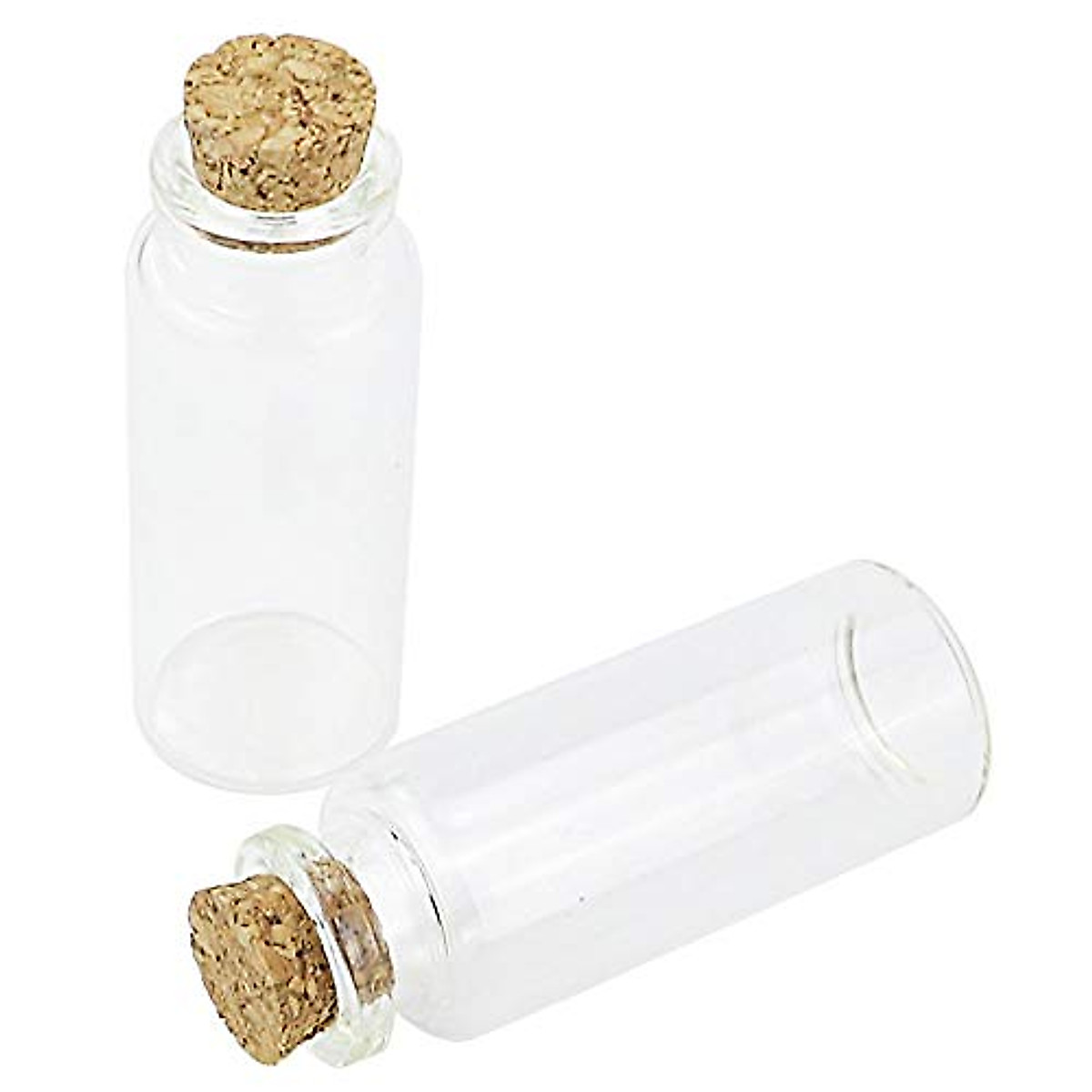 SUPERLELE Glass Bottles with Cork 48pcs 20ml Decorative Wish Bottles with 48pcs Eye Screws 3pcs Funnel