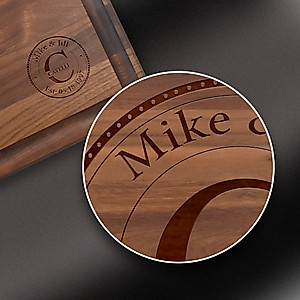 Personalized Wood Monogram Cutting Board - Custom Maple, Cherry and Walnut Cutting Boards for Wedding, Couples Anniversary, Housewarming Gift - Engraved and USA Made Customized Kitchen Decor Gifts