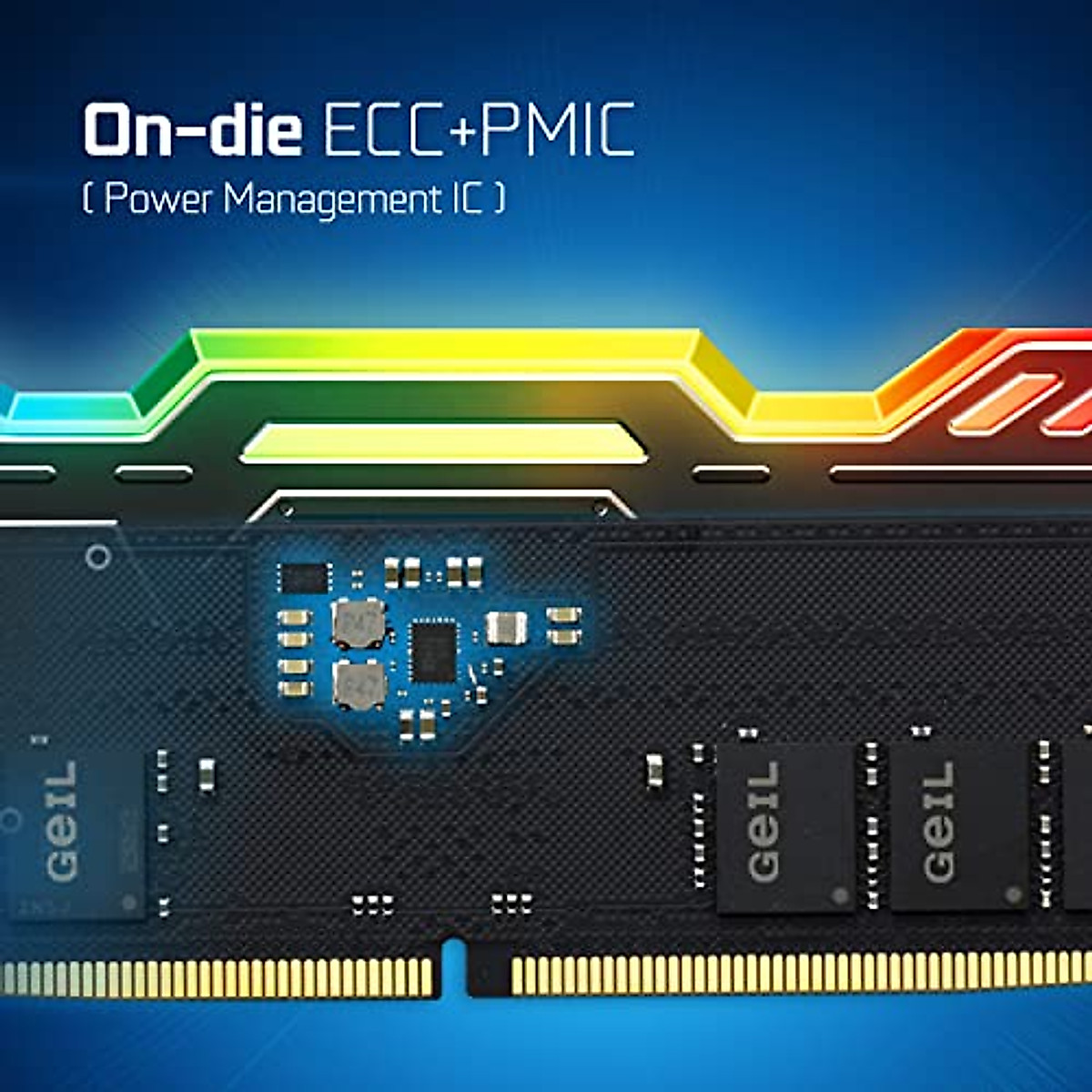 GeIL Polaris RGB DDR5 RAM, 32GB (16GBx2) 5200MHz 1.25V ,AMD Compatible, Long DIMM High Speed Desktop Memory, Hardcore Immersive Gaming/Multimedia Content Creation/Quality Live Streaming(Gray)