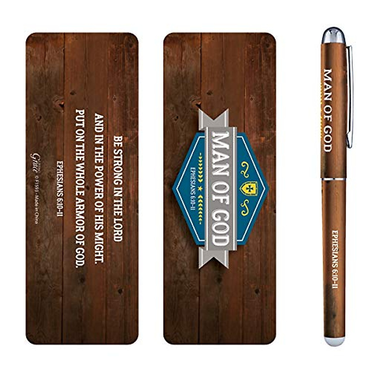 Man of God Father's Day Pen with Bookmark Gift Set, 5 1/2 Inch
