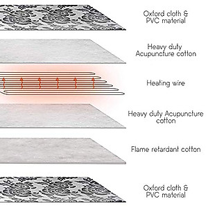 Alayna Pet Heating Pad Warm Pet Heat Pad Dogs Cats Electric Heated Pet Mat Big Small Animal Indoor Waterproof Adjustable Warming Heat Mat Dog Bed with Chew Resistant Steel Cord