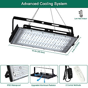 FANHAO LED Grow Lights, 400W Full Spectrum Grow Lamp with Remote Control Plant Lights for Indoor Plants, 4/8/12H Timer, 4 Dimmable Levels, 3 Switch Modes for Indoor Plants Veg Bloom