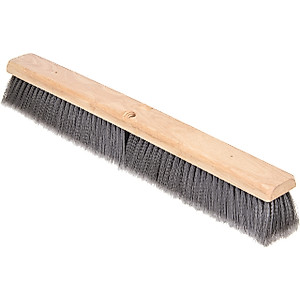SPARTA 4501423 Flo-Pac Flagged Fine Floor Sweep, Polypropylene Bristles, 24" Block Size, 3" Bristle Trim, Gray