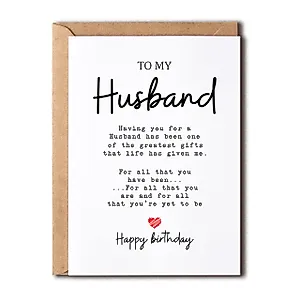 To My Husband - Husband Birthday Card - Husband Is The Greatest Gifts In My Life - Birthday Card For Husband - Gift For Husband Card- Christmas Gifts For Husband