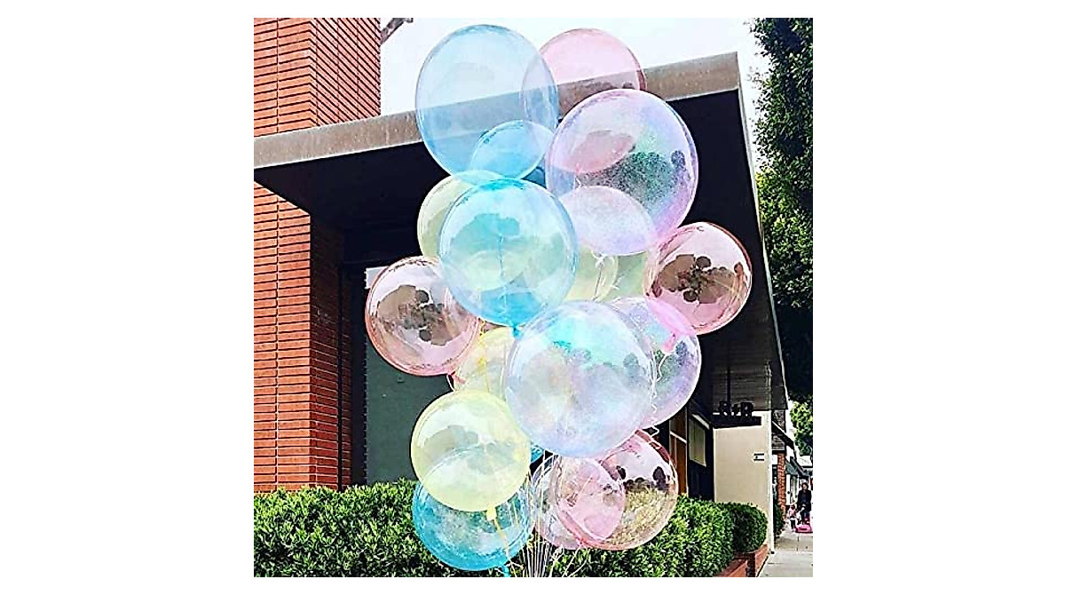 Pink Clear Balloons for Parties - 15Pcs 24-inch Bubble Decorations