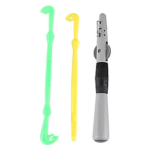 Fishing Knot Hook Tier Tool Set, Fishing Hook Tier Line Tying Tool with Sub-line + 2 PCS Single&Double Hook Fast Knot Tyer Tool Fishing Tackle Accessory