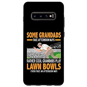 Galaxy S10+ Lawn Bowls Idea For Grandad & Funny Mens Lawn Green Bowls Case