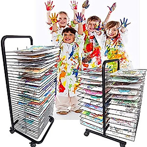 CENAP Art Drying Rack, Mobile Art Drying Rack with Wire Rack for Artwork, Drying and Printing Rack, Perfect for Schools and Art Clubs (Size : 25-Layer)