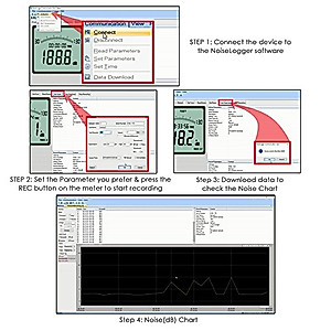 Decibel Meter Data Logger Professional Sound Level Meter High Accuracy Noise Meter with 30dB to130dB Measuring Range& Data Record Function for Classroom, Workshop, Home, etc.