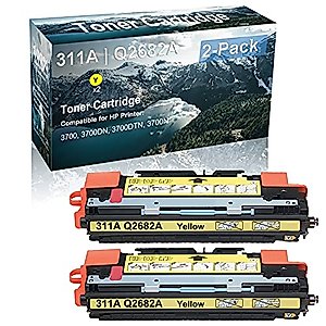 2-Pack (Yellow) Compatible High Capacity 308A 311A | Q2682A Toner Cartridge use for HP 3700 3700DN 3700DTN 3700N Printer