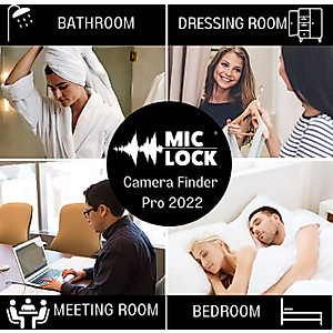 Mic-Lock Camera Finder Pro Black - Anti-Spy Hidden Camera Detector with Light Mode, Night Vision Mode, & Camera Finder Trainer
