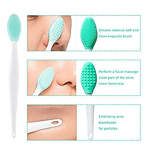 OBSCYON 6 Pieces Soft Silicone Face Scrubber Facial Cleansing Brush Pore Cleansing Pad, Lip Exfoliator Brush, Silicone Face Mask Brush for Skin Care