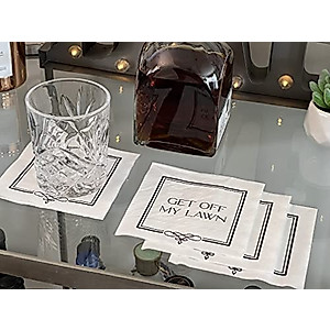 Funny Cocktail Napkins | Fun & Witty Paper Beverage Napkins for Adult Birthday Parties | 8 Different Phrases | 40 Pack in White