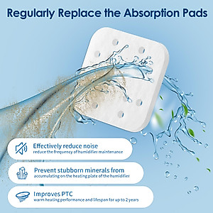 Gazeer 32-Pack Mineral Absorption Pads for Humidifiers, Compatible with Dreo Humidifiers HHM713/713S, Reduce Limescale, Improve Humdification Efficiency