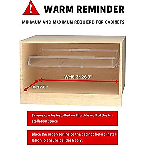 GEDLIRE Expandable Pull Out Sliding Drawers for Cabinets, Heavy Duty Slide Out Cabinet Organizer Basket, Pullout Pantry Shelves for Kitchen, Under Sink, Wardrobe, 16.3"-26.3" W x 17.3" D