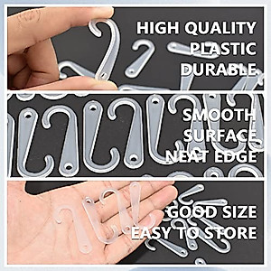 500Pcs 1 3/4 Inch Sock Display Hooks for Socks and Hat, Plastic J Hooks for Socks Retail Display Hanger(Clear)