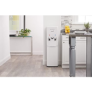 Primo hTRIO Water Dispenser with K-Cup Single Serve Coffee Brewing, Bottom-Loading 2 Temp (Hot & Cold) Water Cooler Water Dispenser for 5 Gallon Bottle, White