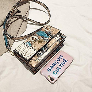 A/N Fashion Small Crossbody Bags for Women Snake Flap Party Evening Clutch Purses (Pink)