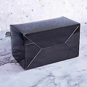 ONE MORE 25-Pack Gable Candy Treat Boxes,Small Black Goodie Gift Boxes for Halloween and Birthday Party Favors Box 6.2 x 3.5 x 3.5 inch
