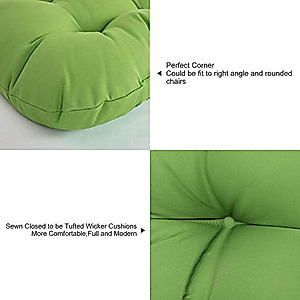 ARTPLAN Outdoor Cushions Loveseat All Weather Chair Cushions Bench Cushions Set of 5 Wicker Tufted Pillow for Patio Furniture