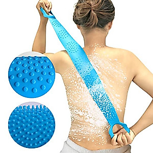 Hydro Jet Turbo Fan High Pressure Shower Head with Handheld,Detachable Shower Head Kit with Back Scrubber/7 Filters/Hose/Holder/Shower Loofah,Turbocharged Shower Head with Pause Switch(Blue)