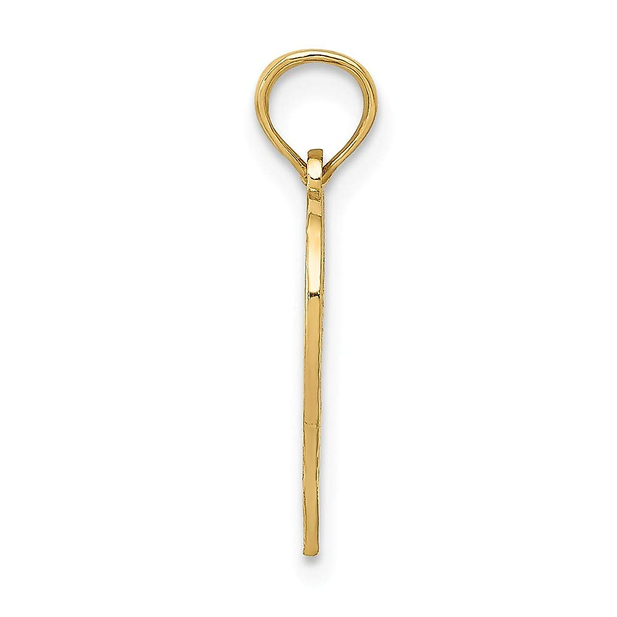 Solid 14k Yellow Gold 50 in Heart Cut-out Pendant Charm - 19mm x 14mm