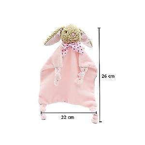 Bunny Baby Security Blanket Loveys for Babies Boys and Girls, 10" Soft Baby Lovey Blanket, Baby Snuggle Toy Rabbit Stuffed Animals Blankie, Baby Boy Gifts for Newborn and Infant, Pink