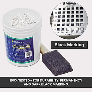 Brilliance Laser Inks 50 Grams Black Metal Marking Powder with Foam Brush | Permanent Durable High Contrast Laser Engraving Accessories for Fiber, YAG, and CO2 Laser Engraver BLI101MBPWD50