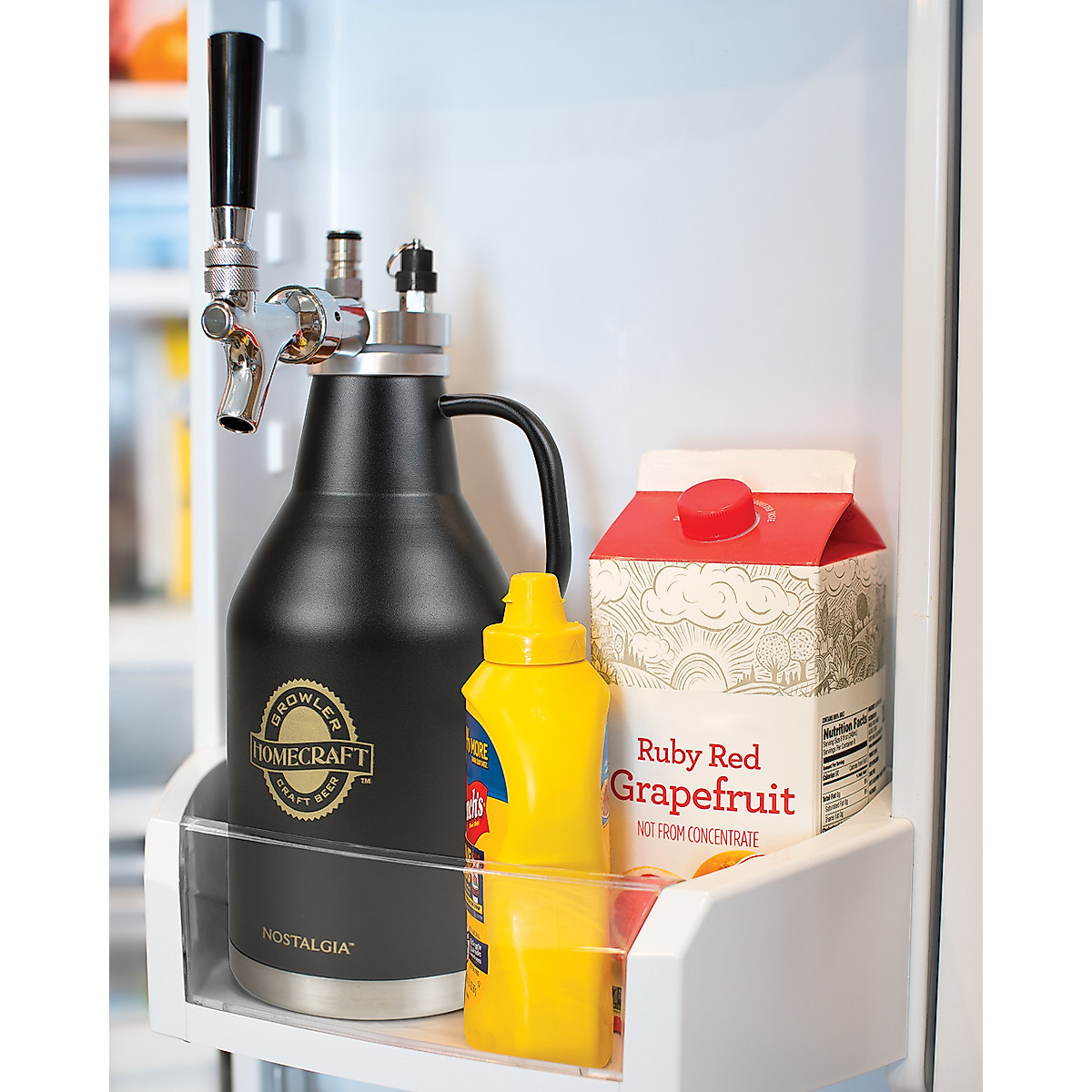 HomeCraft Beer Growler, 2-liter, Black