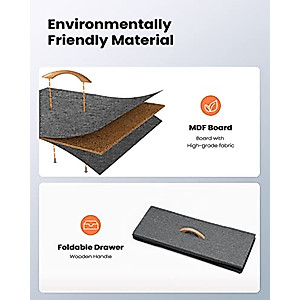 Pellebant Dresser for Bedroom with 7 Drawers, Tall Dresser Vertical Storage Tower, Sturdy Metal Frame, Fabric Storage Bins with Wooden Handle and Wooden Top, Organizer Unit for Closet/Hallway, Grey