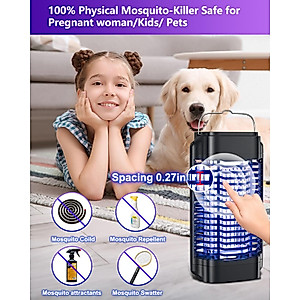 topwowe Bug Zapper Outdoor, Electric Mosquito Insect Killer Fly Zapper Mosquito Zapper for Backyard, Home, Garden, Patio, Camping, Black