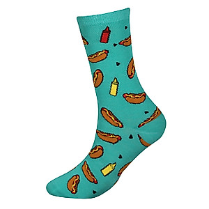 Wish Island Men's 4/5 Packs Dachshund Dog Gifts Socks Crazy Hot Dog Novelty Casual Dress Socks (Dachshund Dog - 4 pairs)