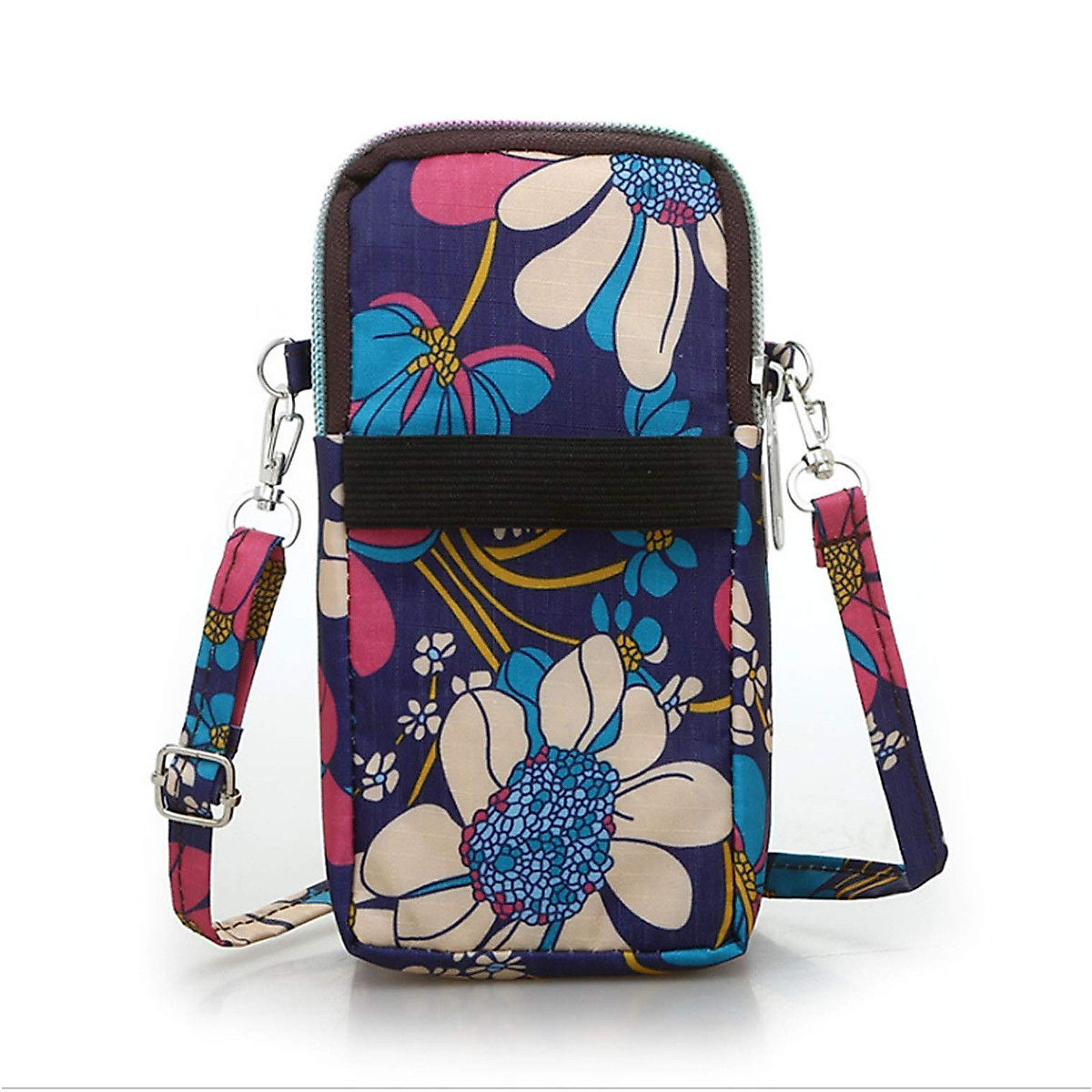 Fashion Sports Shoulder Bag Mini Wrist Purse Armband Bag Universal Phone Holder Pouch Case for iPhone/Samsung/LG/Moto/Black Berry/Sony/HTC/Nexus/Nokia/Lumia/Huawei and So on. (Blue Sunflower)