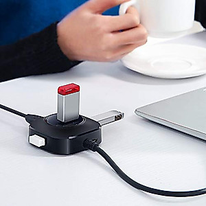 USB Hub, FLYEER 4 Port USB 3.0 Hub, Ultra Slim Portable Data Hub Applicable for i-Mac Pro, MacBook, Mac Mini/Pro, Surface Pro, Notebook PC, Laptop, USB Flash Drives, and Mobile HDD