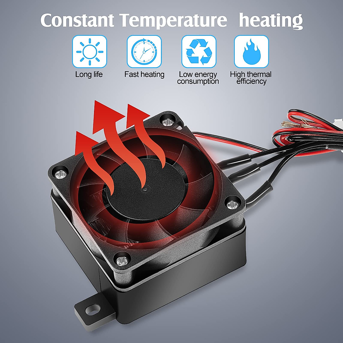 PTC Car Fan Air Heater,12v 100w Energy Saving PTC Car Air Heater Constant Temperature Heating Element PTC Heater with Heating and Fan Modes for Home, Small Space, Air Conditioner (1 Pcs)