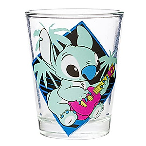Silver Buffalo Lilo and Stitch Pastel 4pc Mini Glass Set, 1.5-Ounces