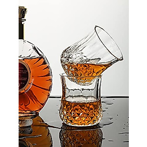 starstree Whiskey Glasses Set of 6, Double Old Fashioned Crystal, Curve Body Scotch Glass Bourbon Rock Glasses for Liquor Vodka Cocktail Rum Cognac, Unique Father's Day Gift for Men