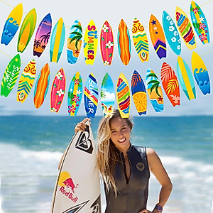 2pcs Surfboard Themed Banner Decorations Summer Surfing Birthday Party Decorations Surf Birthday Garland Decorations for Swimming Pool Summer Beach Party Birthday Baby Shower Party Supplies