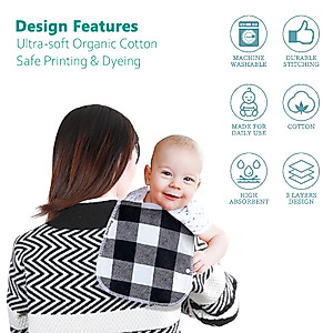 Burp Cloths & Baby Bibs Set 2-in-1 Cotton Super Absorbent and Soft Baby Spit Up Burping Rags for Boys and Girls