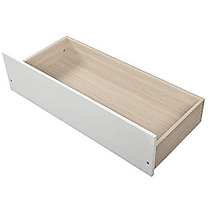 Full Over Full Bunk Beds, Solid Wood Full Bunk Beds with Two Drawers, Inner Bookcase and Stairway for Kids and Teenages, White