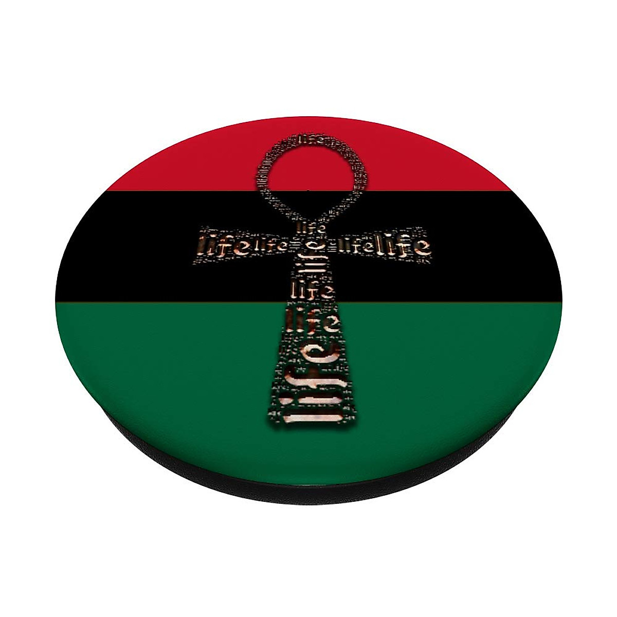 Ankh Pan Afrikan RBG Flag Egyptian African Life Symbol Kemet PopSockets PopGrip: Swappable Grip for Phones & Tablets