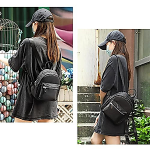 Etercycle Mini Backpack Purse for women, Teen Girl Small Backpack Purse, Shoulder Bag for Travel School (Black)