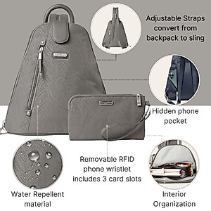 Baggallini Women's Metro Backpack, Pewter Zebra, One Size