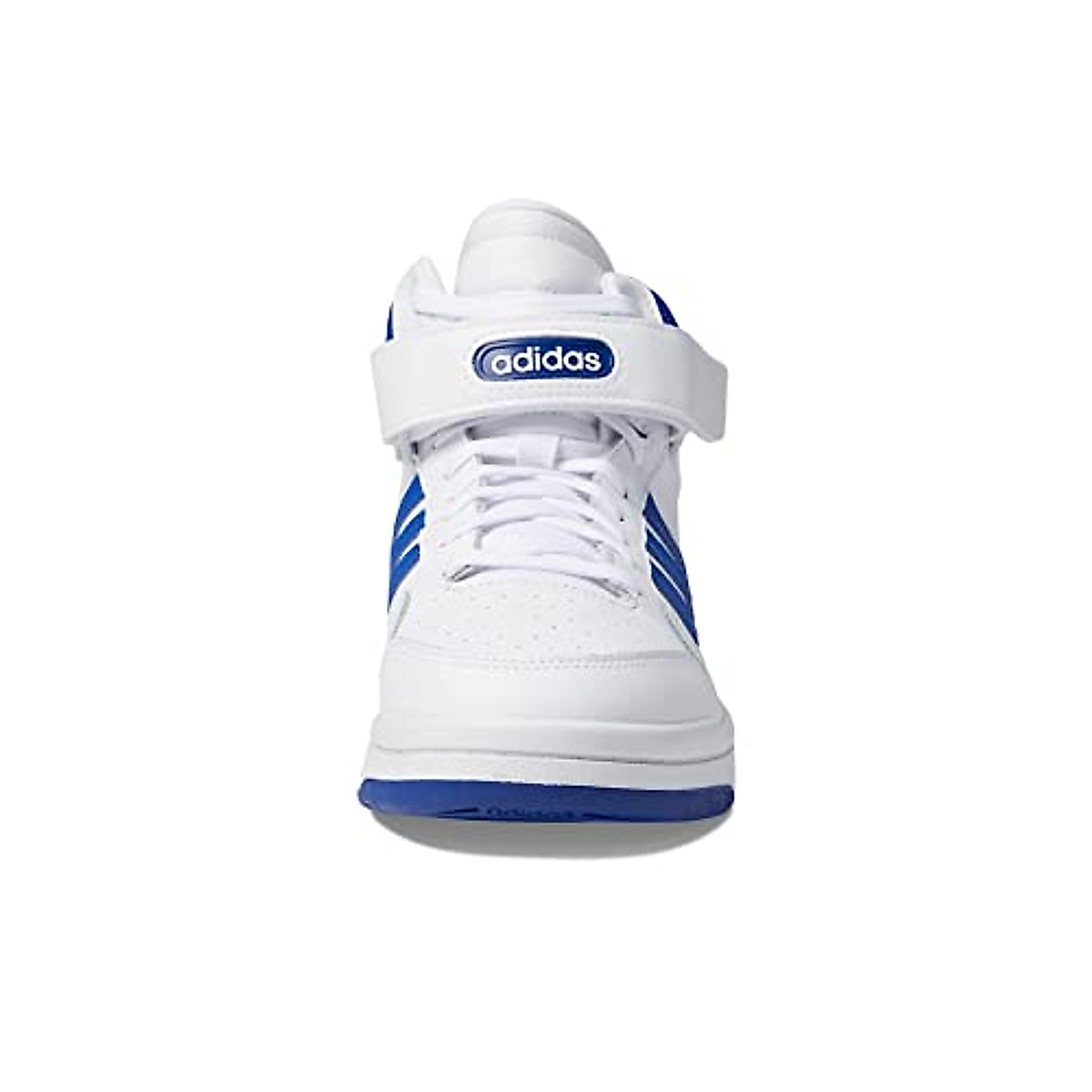 adidas Men's Postmove Mid Basketball Shoe, White/Team Royal Blue/Grey, 9