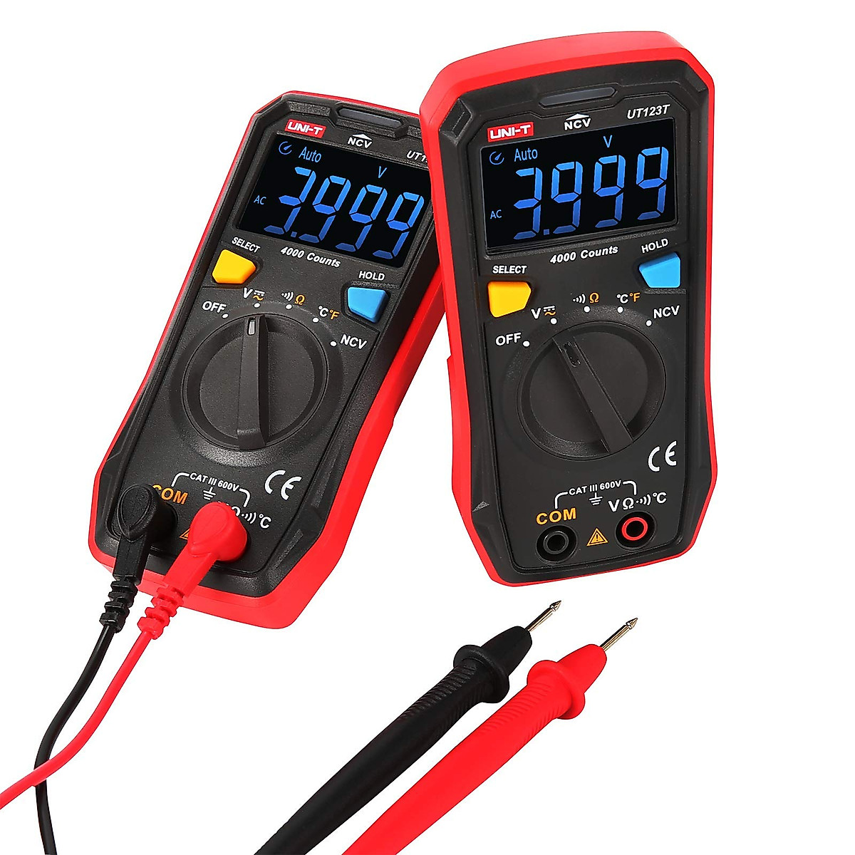 UNI-T Residential Multimeter Kit UT123T Digital Voltmeter Ohm Meter 4000 Counts Auto Ranging NCV with Test Leads Thermocouple