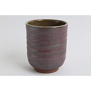 Mino ware Japanese Pottery Yunomi Chawan Tea Cup Matte Wine Red Akagusuri made in Japan (Japan Import) KSY001