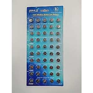 PGSONIC 50 Pack LR44 Batteries, 1.5 Volt Alkaline Button Cell Batteries with Long Lasting Power