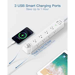 Outlet Extender with Night Light and Surge Protector with USB Bundle