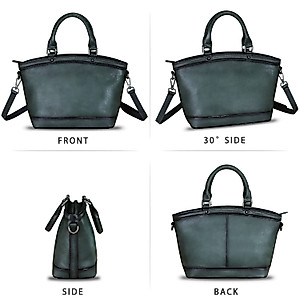 Genuine Leather Handbags for Women Satchel Top Handle Bags Handmade Vintage Crossbody Handbags Retro Tote Purse (Darkgrey)